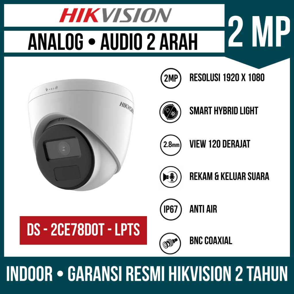 HIKVISION 2MP INDOOR AUDIO 2-WAY TWO WAY AUDIO กล้องวงจรปิด | Shopee ...