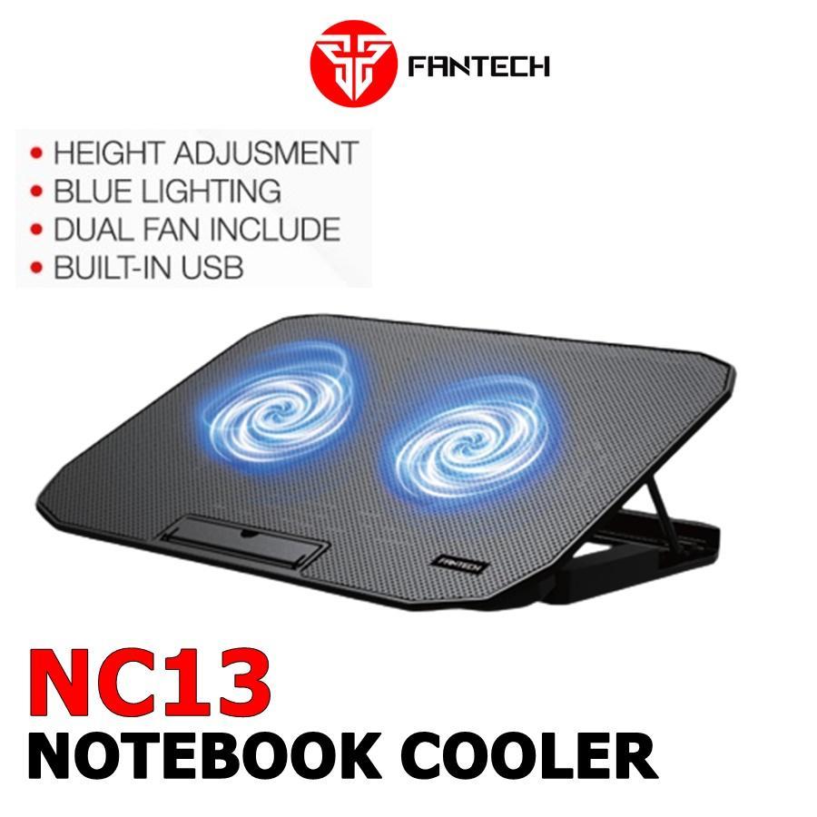 Fantech NC13 | NC-13 Cooling Pad Notebook Cooler 2 Fan Blue LED cool ...