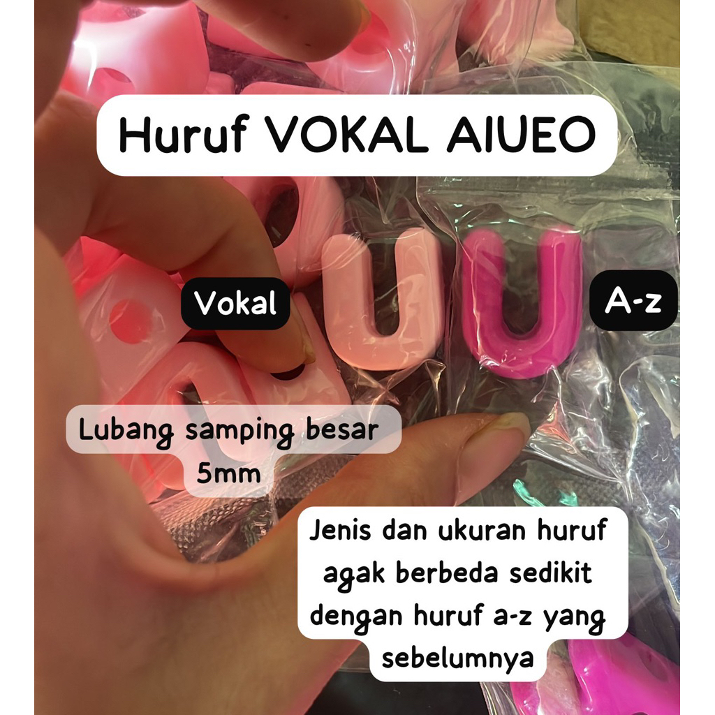 LARGE AIUEO VOCAL LETTER ลูกปัด รู 5 มม. เลือกสีอ่านคําอธิบายก่อนซื้อ | Shopee Thailand