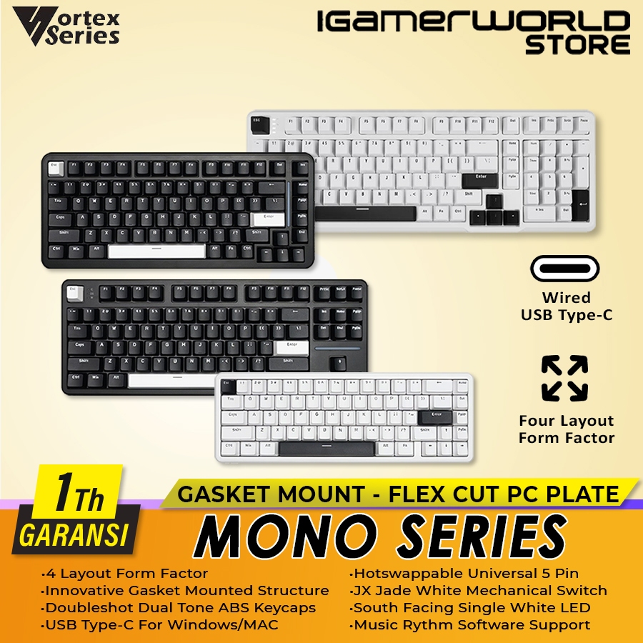VortexSeries MONO 65 75 87 100 ตัวยึดปะเก็น Hotswap คีย์บอร์ดเกมแบบมี ...