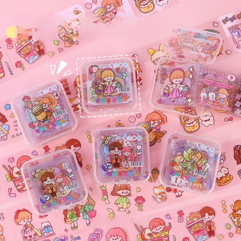 GYN Mini Box Stickers/ 1 Mini Box มี 12 แผ่น/ Cute Pudding Girl Motif ...