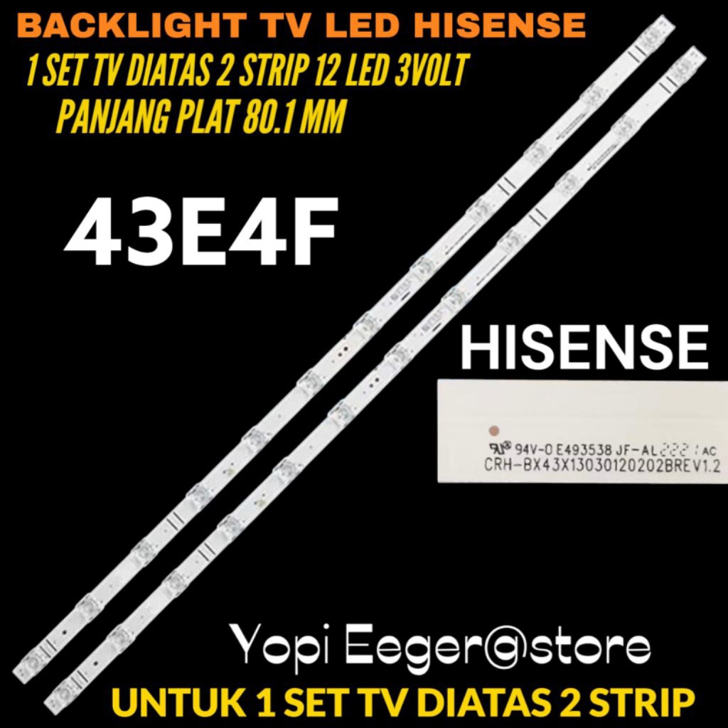HISENSE 43 นิ้ว 43E4F LED TV BACKLIGHT HISENSE 43 นิ้ว LED TV BACKLIGHT ...