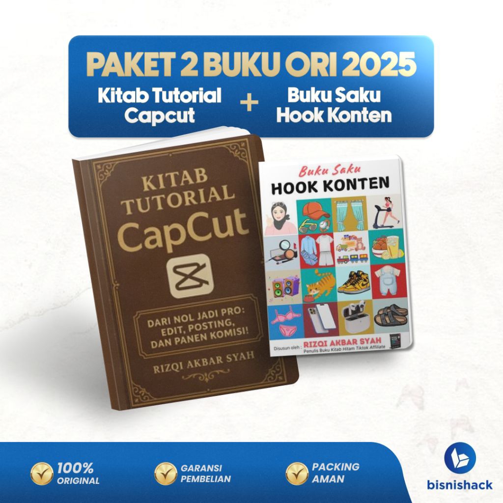 BusinesshackStore - แพ็คเกจหนังสือต้นฉบับ 2 เล่ม, หนังสือ Capcut และหนังสือพกพา, เนื้อหาตะขอโดย ...