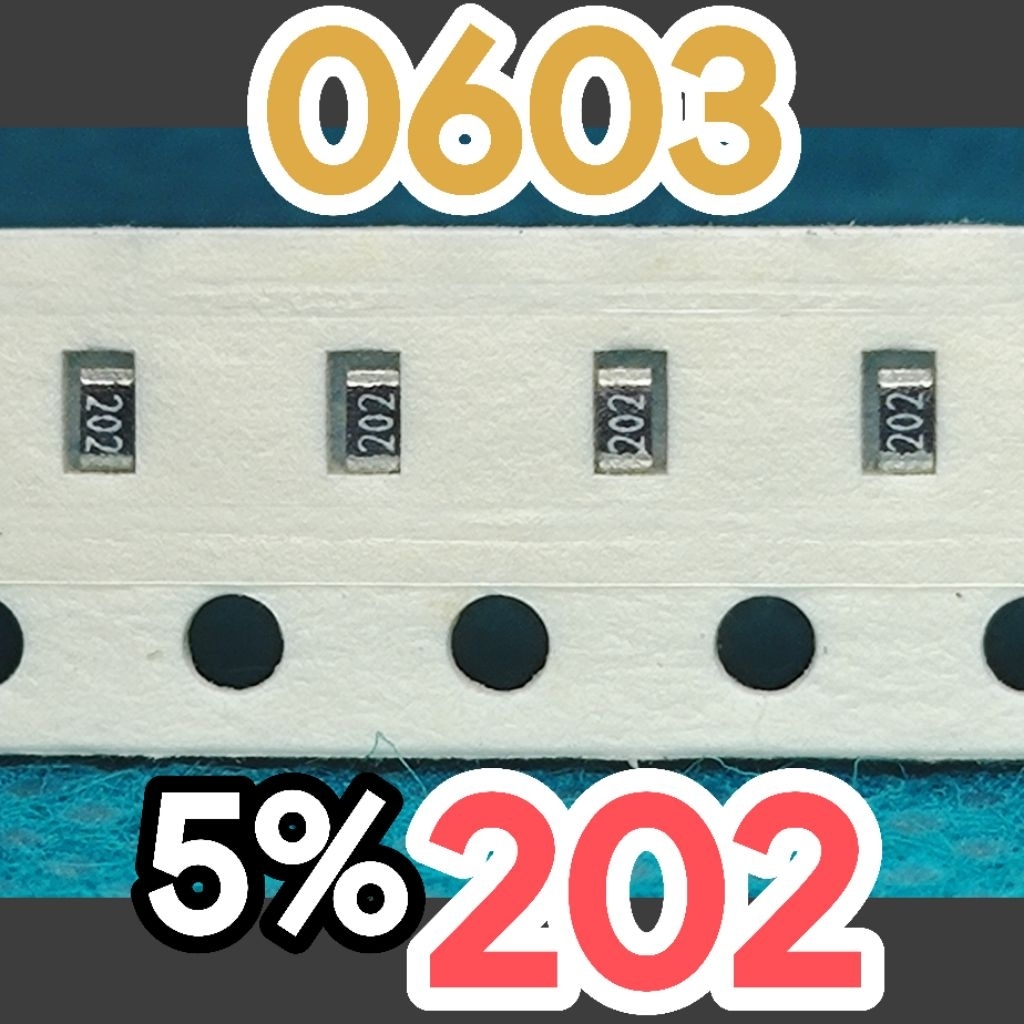 10 ชิ้นตัวต้านทานชิป smd 202 2K0 ขนาด 0603 1608 2Kohm 2 Kohm 2K โอห์ม ...
