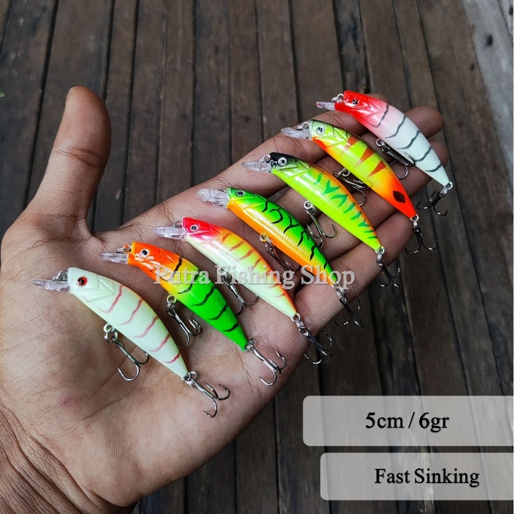 5 ซม./6gr Sinking Minnow Minow เหยื่อตกปลาเรืองแสงระดับพรีเมียม ...