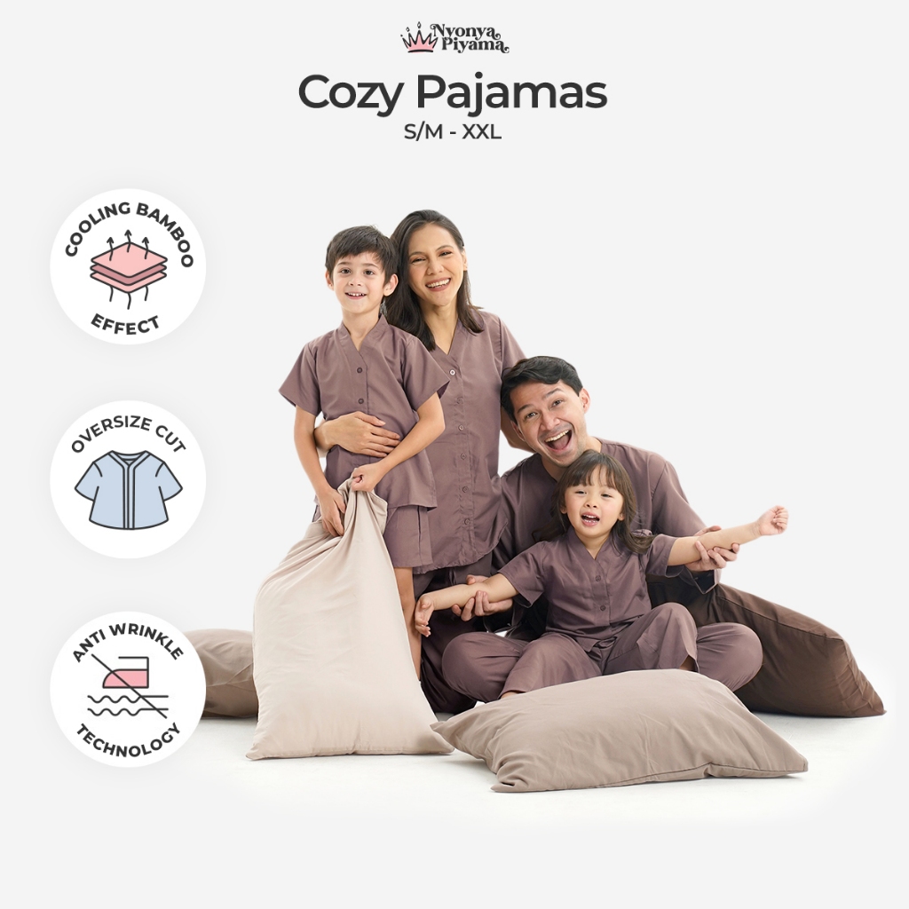 Mrs Pyjamas Poly Bamboo Family Set (Stay Cozy) | Shopee Thailand