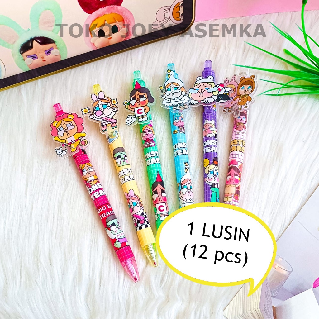 (12 ชิ้น) CRY BABY POP MART CETEK PEN POWERPUFF GIRLS BOLPEN PEN GEL ...