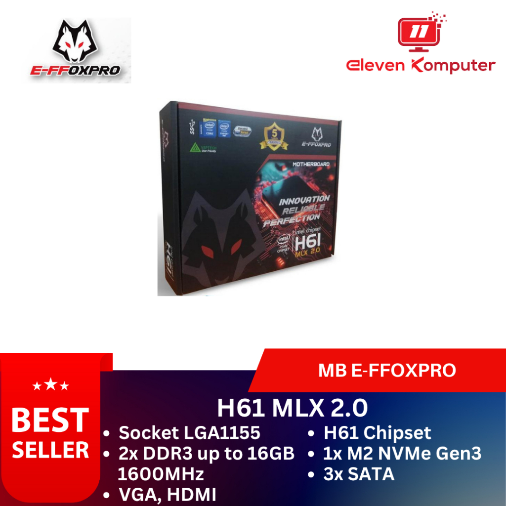 เมนบอร์ด E-FXPRO H61 MLX 2.0 (LGA1155, DDR3) EFFOXPRO | Shopee Thailand