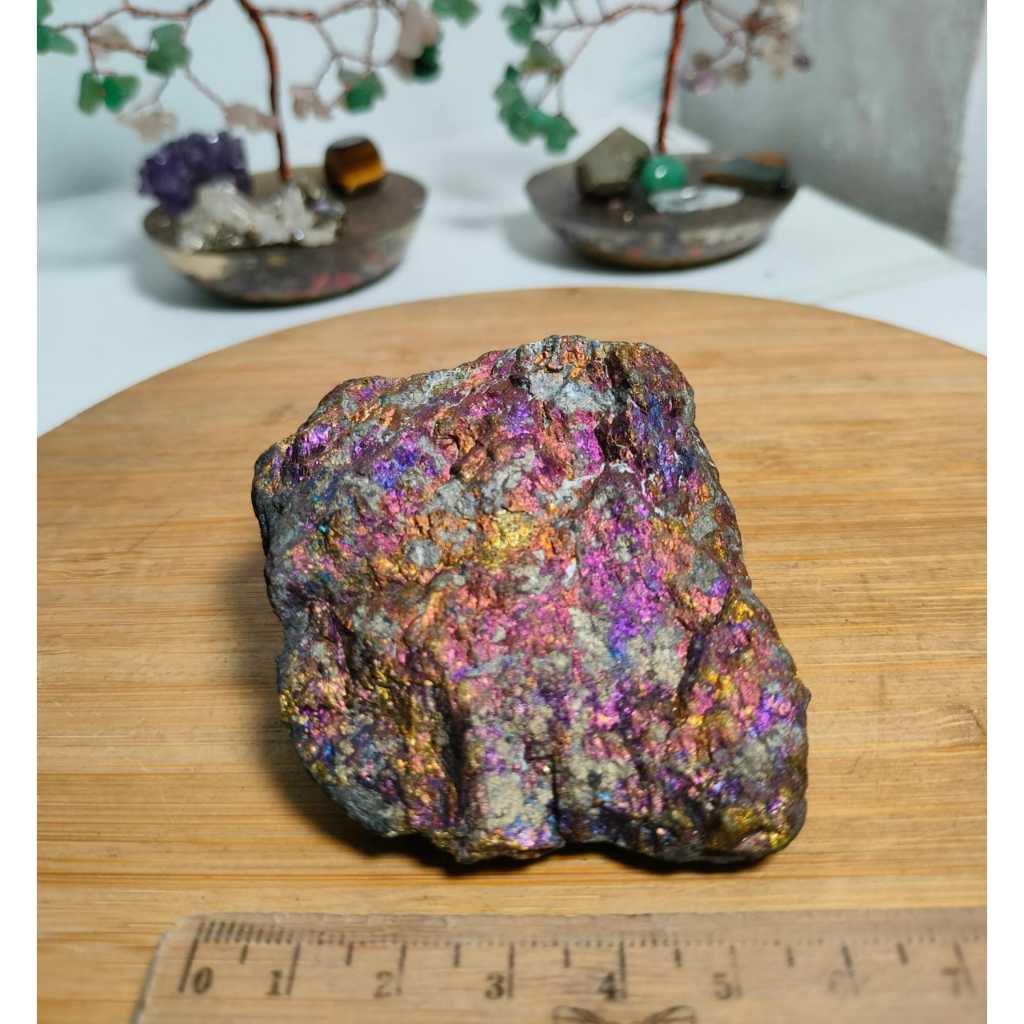Rough Rainbow Pyrite Chalcedony นกยูง Mystic Ore หินธรรมชาติ (2 ...