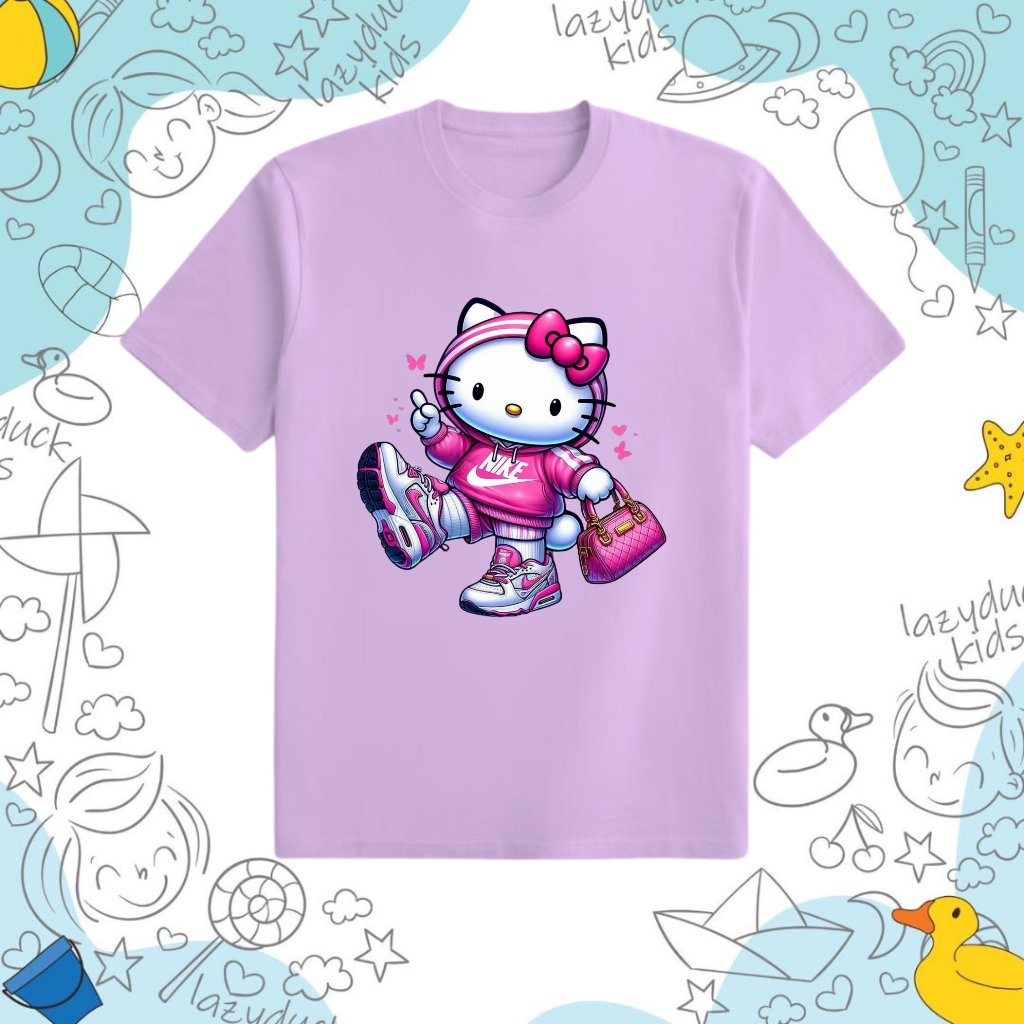 เสื้อยืด HELLO KITTY สีม่วง LILAC GIRLS อายุ 1-10 ปี | Shopee Thailand