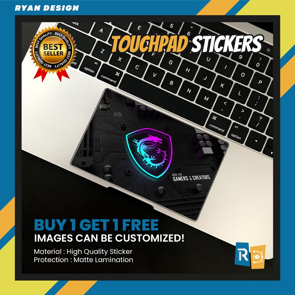 พรีเมี่ยม Garskin TouchPad แล็ปท็อปผิว MSI TrackPad Protector TouchPad ...
