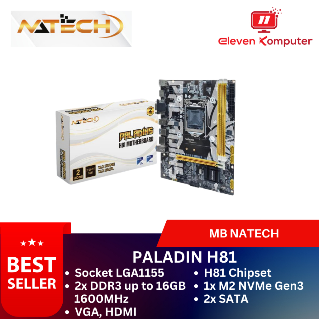 เมนบอร์ด NATECH Paladin H81 (LGA1150, DDR3) | Shopee Thailand