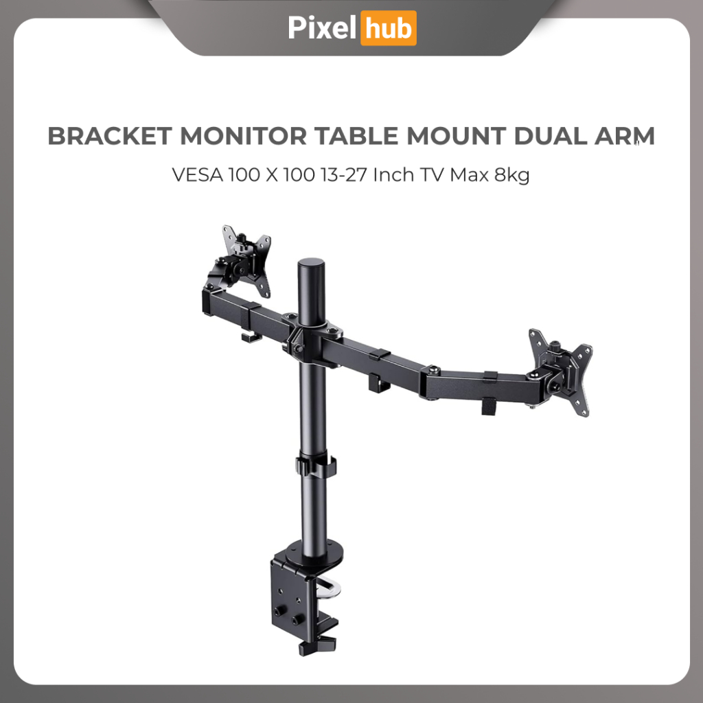 VESA Dual Arm Table Mount Monitor Bracket 100 x 100 13-27 นิ้ว TV - KMT ...