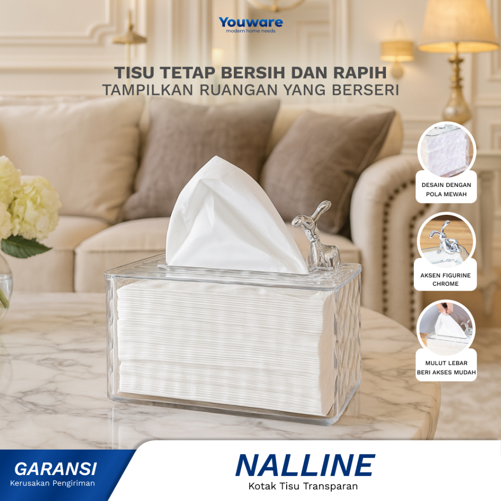 Youware - Nalline Aesthetic Luxury Transparent Tissue Box / ที่ใส่กล่อง ...
