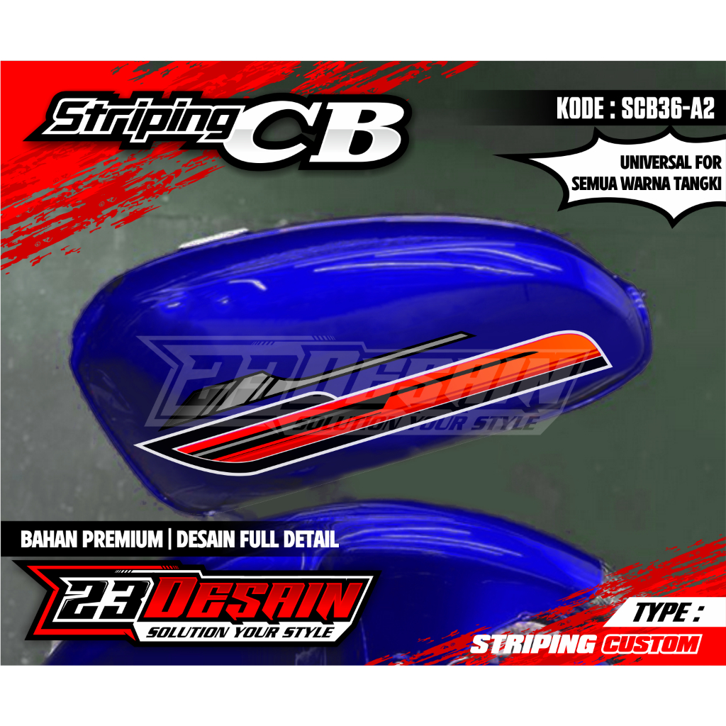 Striping List CB 100 Dhimas Mocil สติกเกอร์ Striping CB 125 แอร์บรัช ...