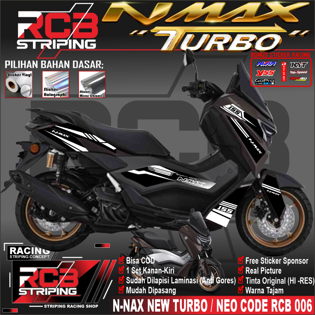 Yamaha NMAX 155 TURBO/NEO STRIPING สติ๊กเกอร์ติดมอเตอร์ไซค์ Variations ...