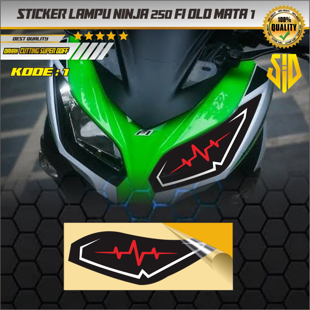 MATA NINJA 250 FI OLD PIEK EYE LAMP STICKER / NINJA PECEK ONE EYE BILED ...