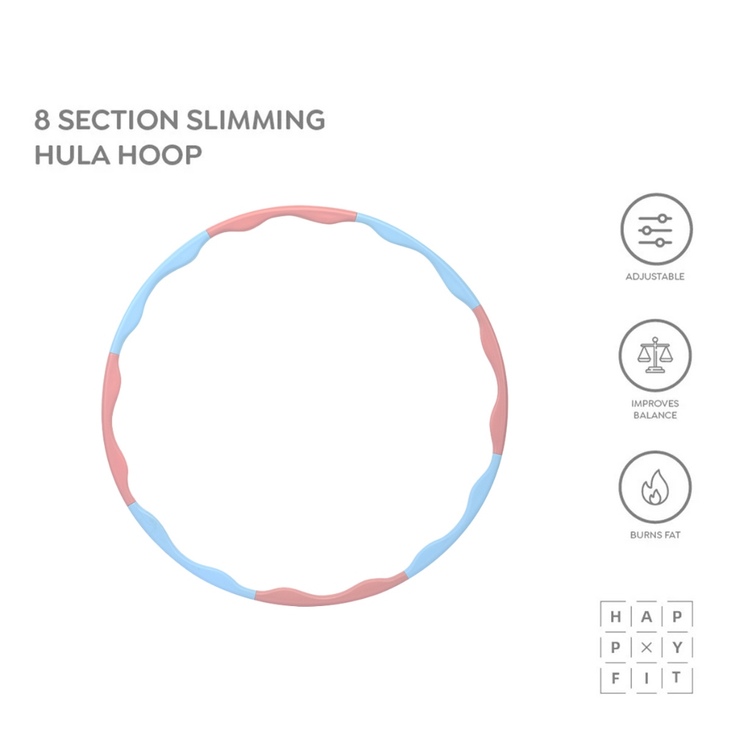HAPPYFIT - 8 ส่วนกระชับสัดส่วน Hoola Hoop / Hula Hup ถอดแยกชิ้นส่วน ...
