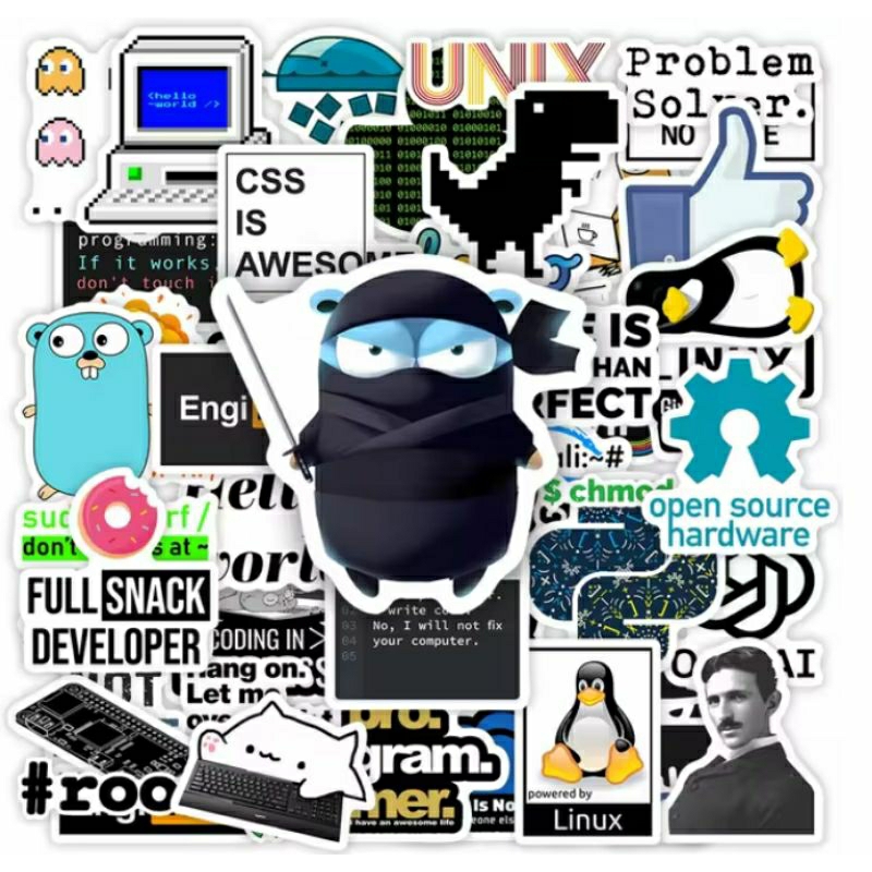 สติ๊กเกอร์การเขียนโปรแกรม Github Go Python Linux Logo Laptop Sticker | Shopee Thailand