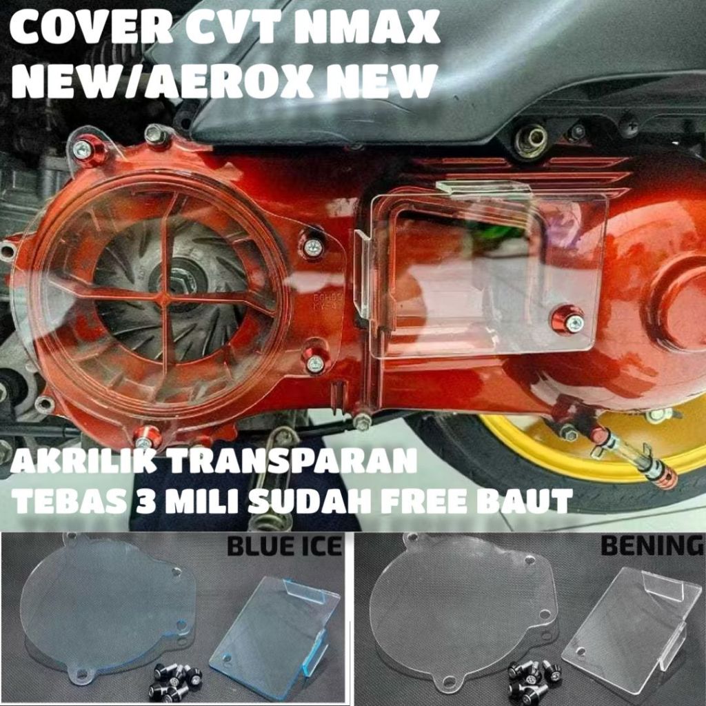 Nmax CVT COVER ใหม่ AEROX ใหม่ TRANSPARENT ACRYLIC PULLY LID COVER ACRYLIC NMAX NEW AEROX ใหม่ ...