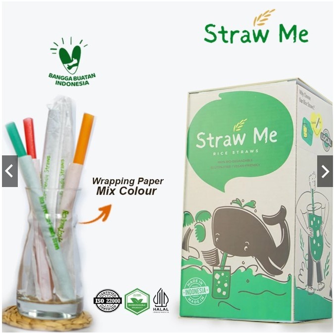 Straw Me หลอดรักษ์โลก - ฟางข้าว ขนาดฟาง (XS) กล่องห่อ | Shopee Thailand