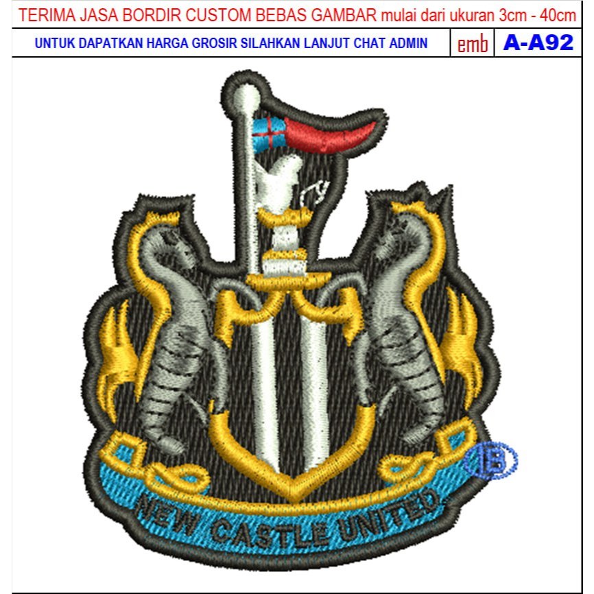 GIB PATCH LOGO EMBROIDERED A-A92 NEWCASTLE-UNITED BALL | Shopee Thailand