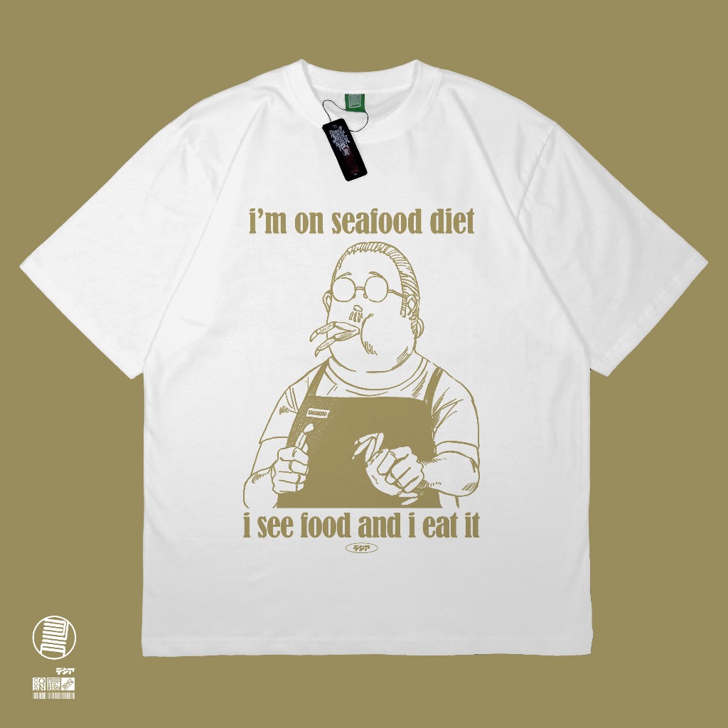 Im on Seafood Diet เสื้อยืด Sakamoto วัน Taro Meme อะนิเมะมังงะ Wibu ...