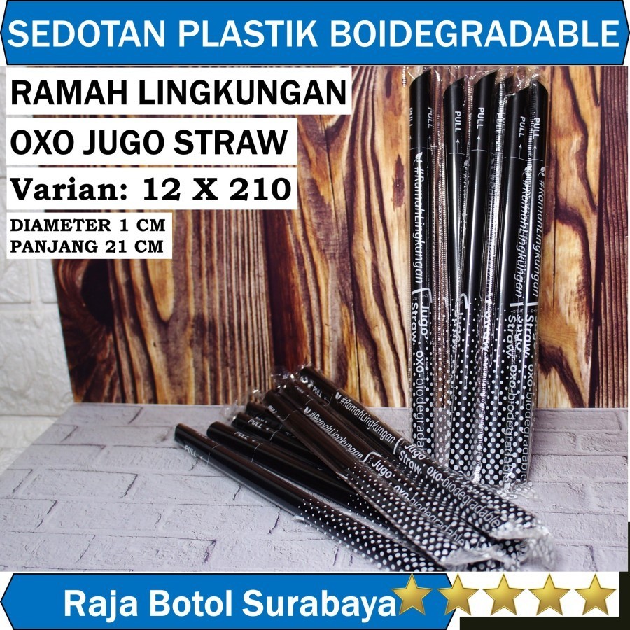 Hitam พลาสติกปราศจากเชื้อสีดํา 12 มม. STRAW OXO JUGO STRAW ย่อยสลายได้ ...