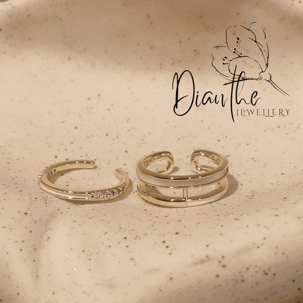 E - แหวน Jovita - แหวน 2in1 สง่างาม - แหวนปรับระดับได้ - Dianthe ...