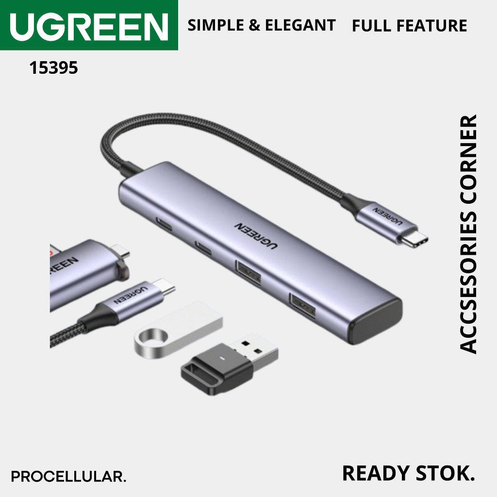 Ugreen Type C USB HUB 3.0 4 พอร์ต Dual USB C 4 in 1 15395 | Shopee Thailand