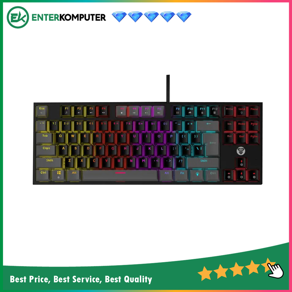 Fantech Atom MK876 V2 Sumi Edition RGB Gaming Mechanical Keyboard TKL Black - Red / Blue Switch ...