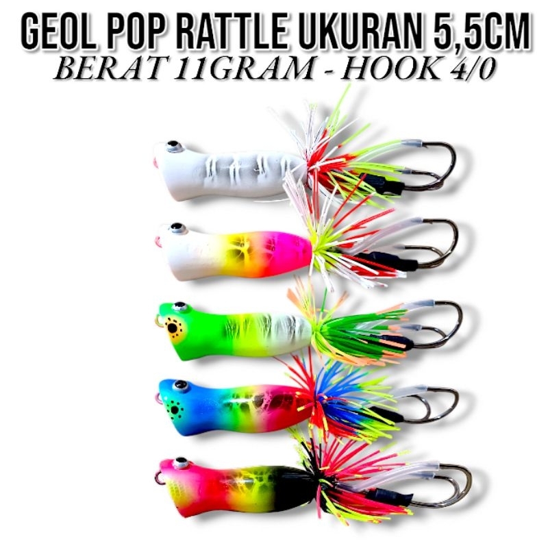 Geol pop rattle zal lure ขนาด 5,5 ซม. ตะขอ 4/0. เหยื่อหล่อไม้ก๊อกและโท ...