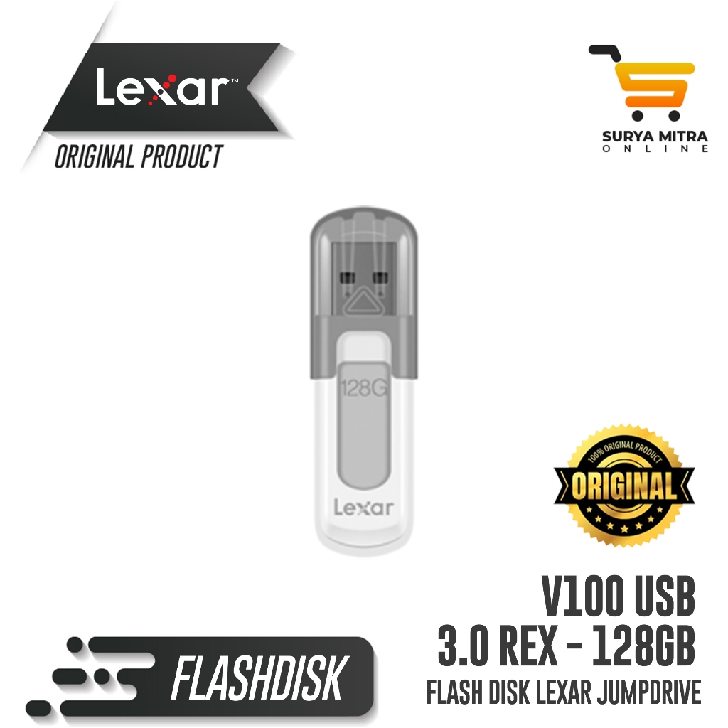 Flash Disk / Flash Disk LEXAR JUMPDRIVE V100 128GB USB 3.0 แฟลชไดรฟ์ ...