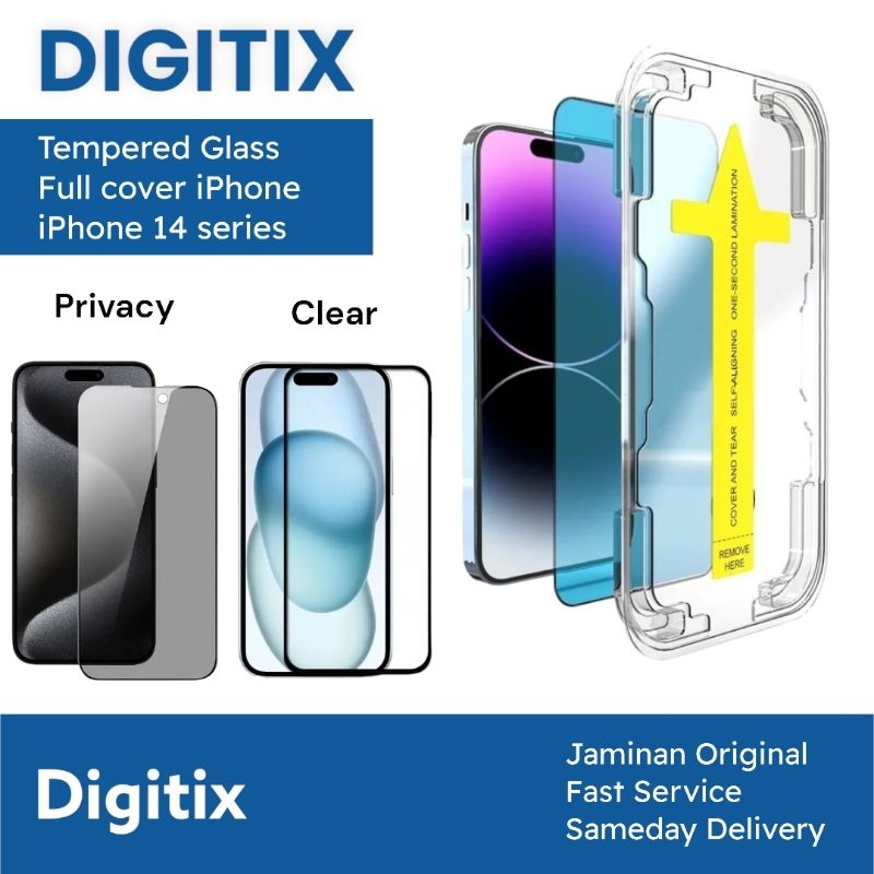 Digix กระจกนิรภัย iPhone 14 / 14 Plus / 14 Pro / 14 Pro Max Clear Clear Spy Privacy Super Fit ...