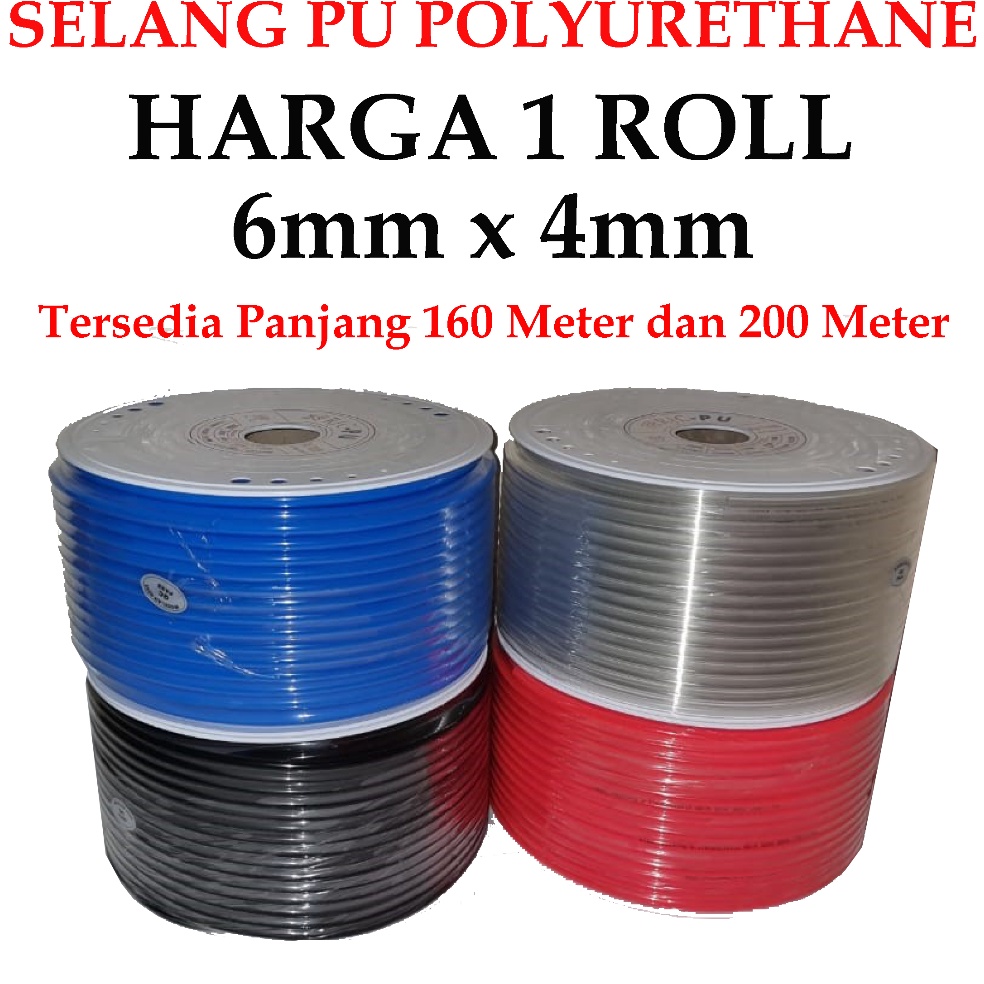 น่าสนใจ PU Wind hose 6mm สายลม 6x4mm POLYURHETANE ราคา 1 ม้วน 16 เมตร ...