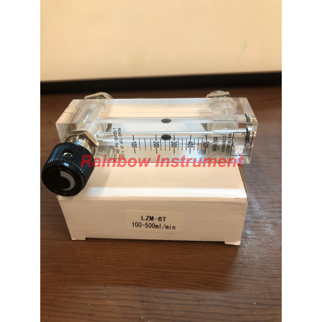 Flowmeter Rotameter Water Oil (Liquid) LZM-6T Range 100-500 ML/MIN Series Acrylic Flowmeter ...