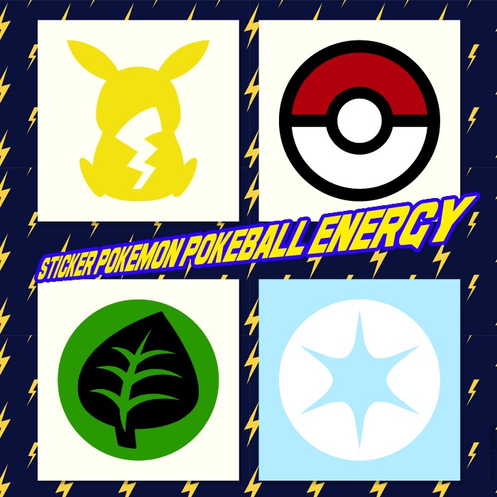 Pikachu Silhouette Pokemon Pokeball Energy สติ๊กเกอร์ตัดอะนิเมะ ...