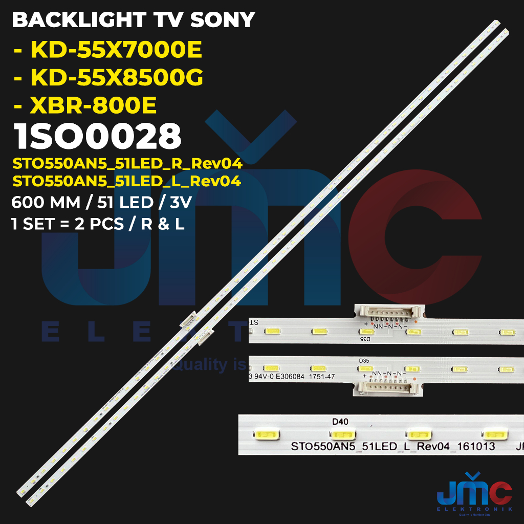 ไฟแบ็คไลท์ทีวี Sony 55 นิ้ว KD-55X7000E KD-55X8500G XBR-55X800E ...