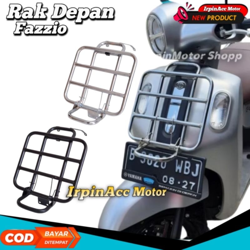 Hitam Fazio Crome Iron Front Rack สีดํา Yamaha Fazzio Front Basket ...