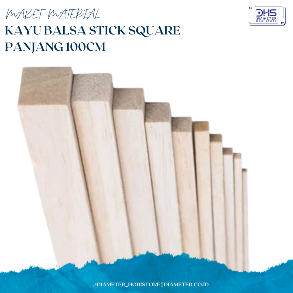 Kayu [อ่านคําอธิบาย] Balsa Wood Square Stick - Balsa Wooden Stick ...