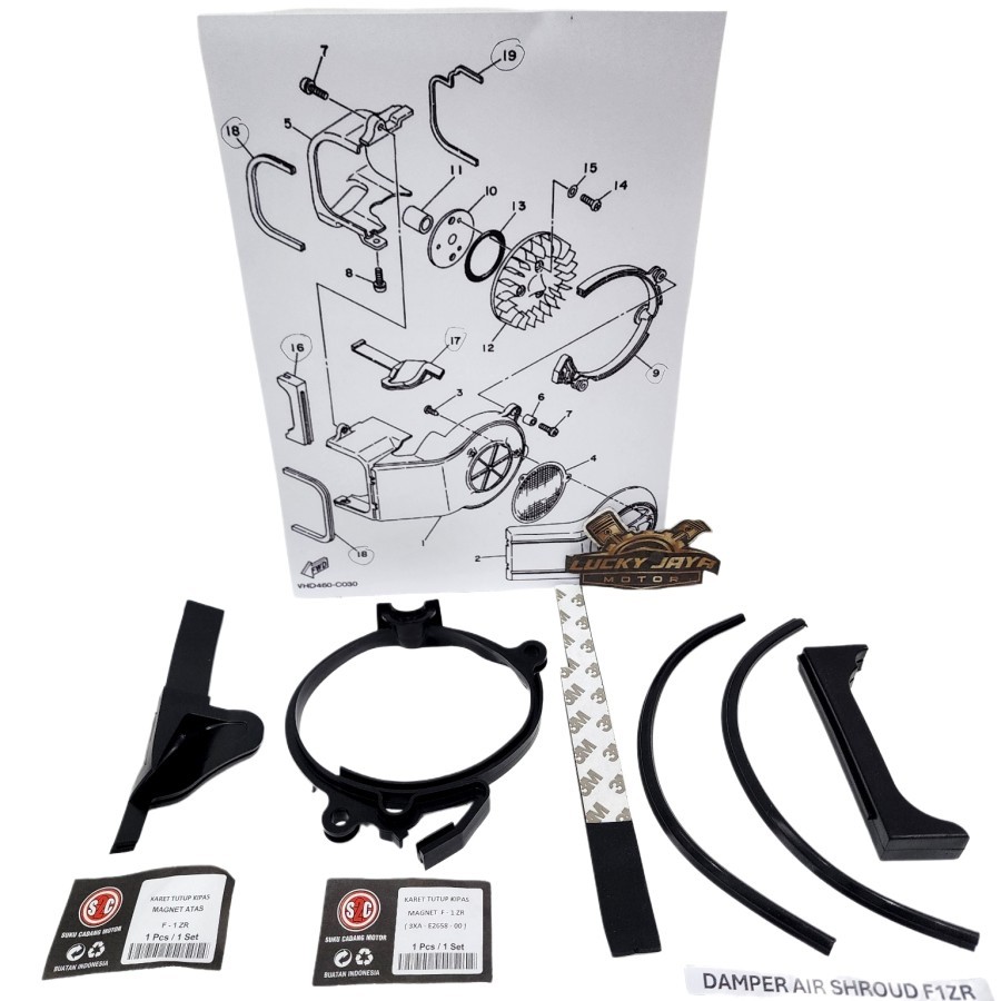 Damper ฝาครอบยางพัดลม Air Shroud แม่เหล็กซ้าย F1Zr F1 Zr Force 1 2T 6 ...