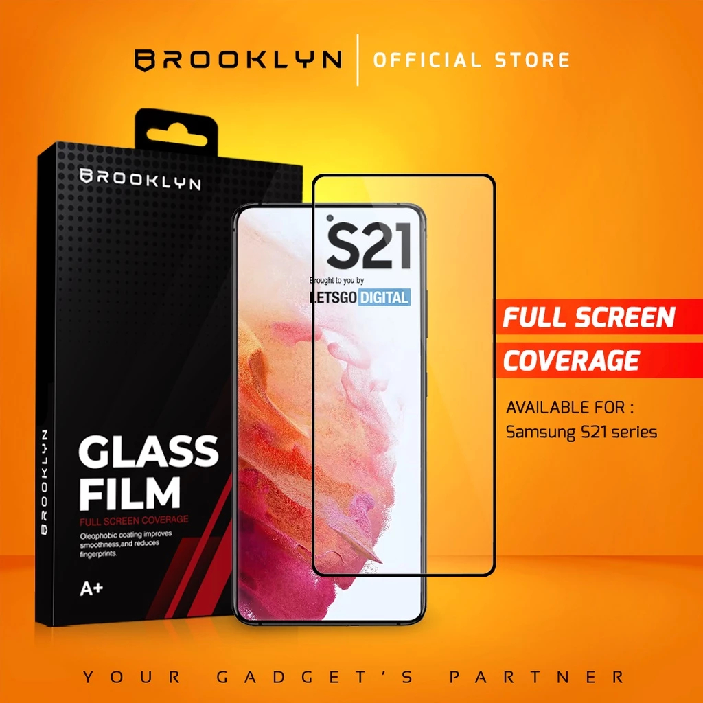 Brooklyn กระจกนิรภัย SAMSUNG S21 FE/PLUS/ULTRA ป้องกันคลุมทั้งหมด ...