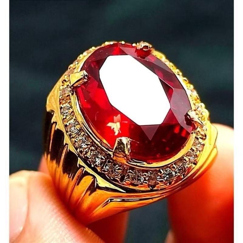 Merah Siyem Bangkok Red Gem Ring แหวนเงินทอง | Shopee Thailand