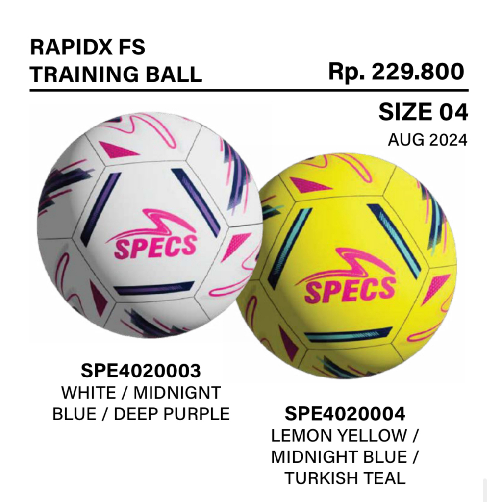 {Futsal} ลูกฟุตซอล Specs RAPIDX FS Training Ball SIZE 4 ORIGINAL ...