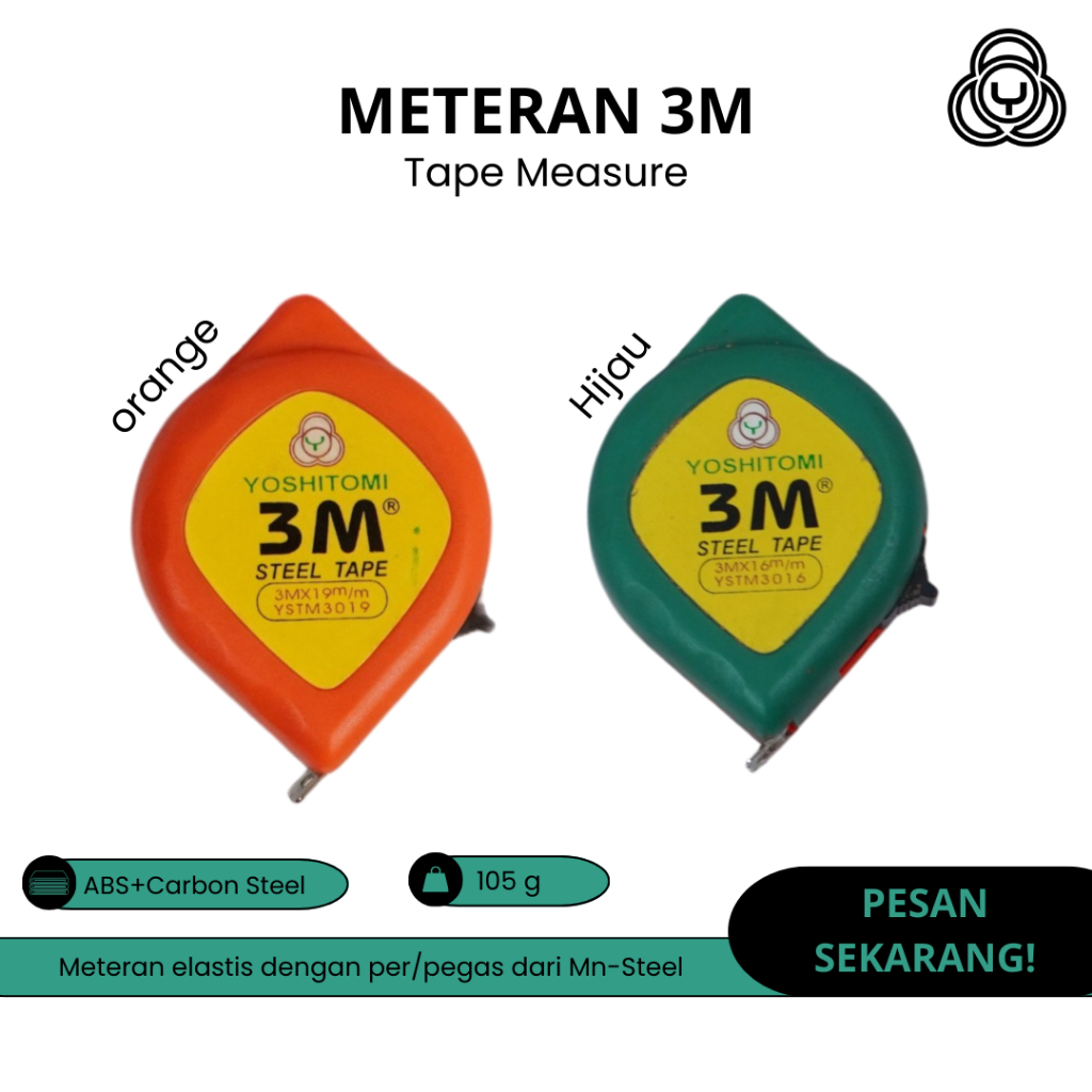 อเนกประสงค์ 3M X 19m/m เมตร / MANUAL LOCKING MEASURE เทป / CARRIER ...