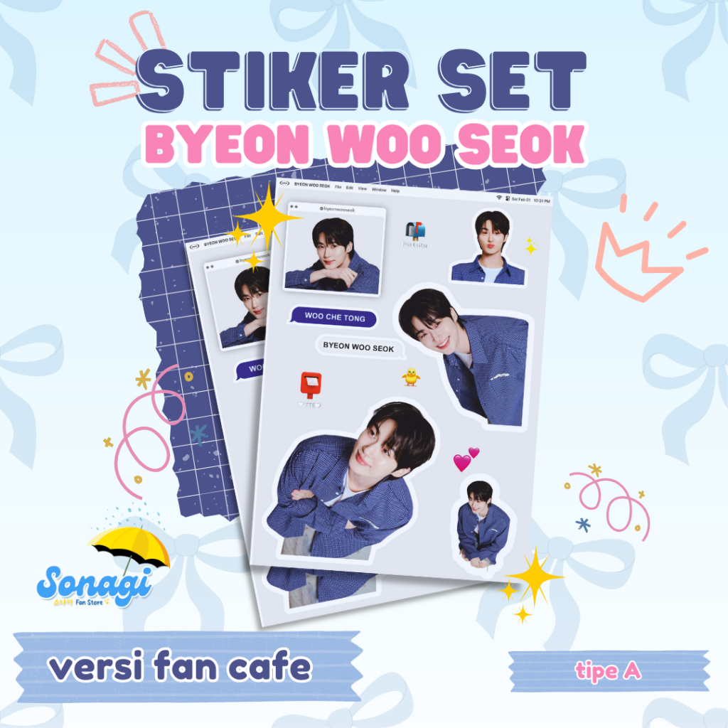สติ๊กเกอร์ตัดแผ่น/แพ็คนักแสดง Kdrama BWS Byeon Woo Seok Kpop A6 Fancafe ...
