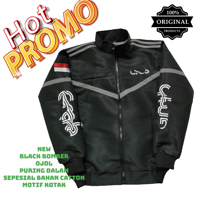 Hitam Black Jacket gb, Driver Jacket | Shopee Thailand