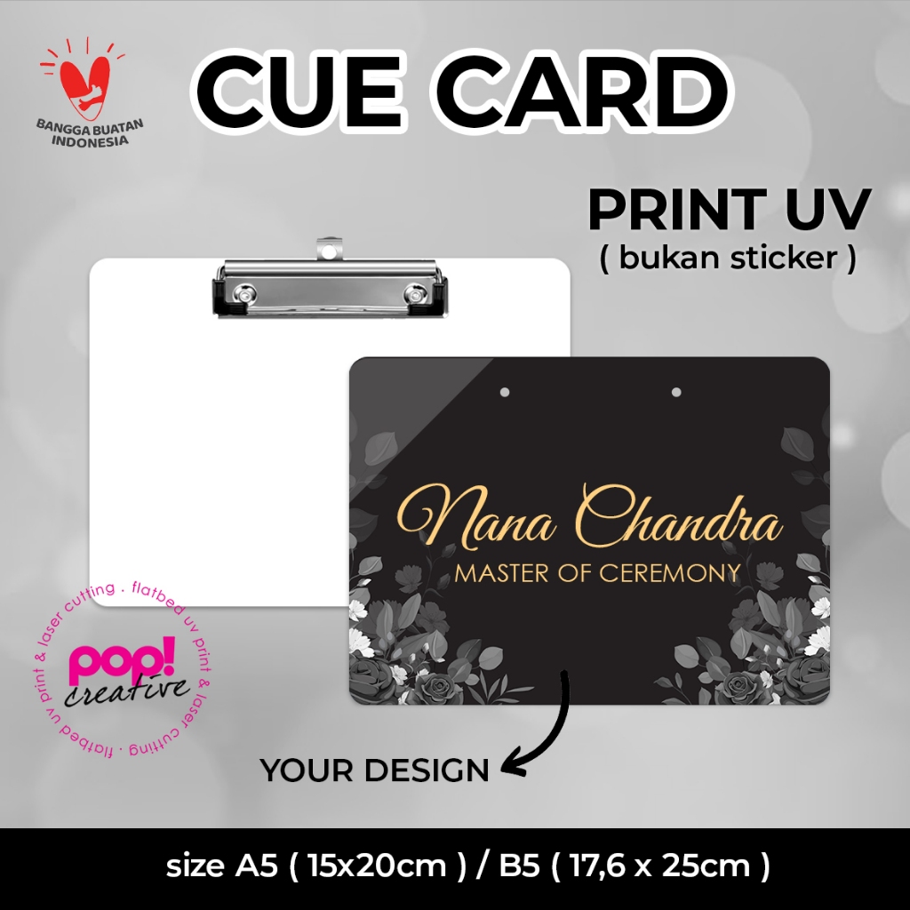 Cue CARD Q CARD MC ขนาด A5 B5 EVENTS ACRYLIC MATERIAL 2mm THICK WO EO ...