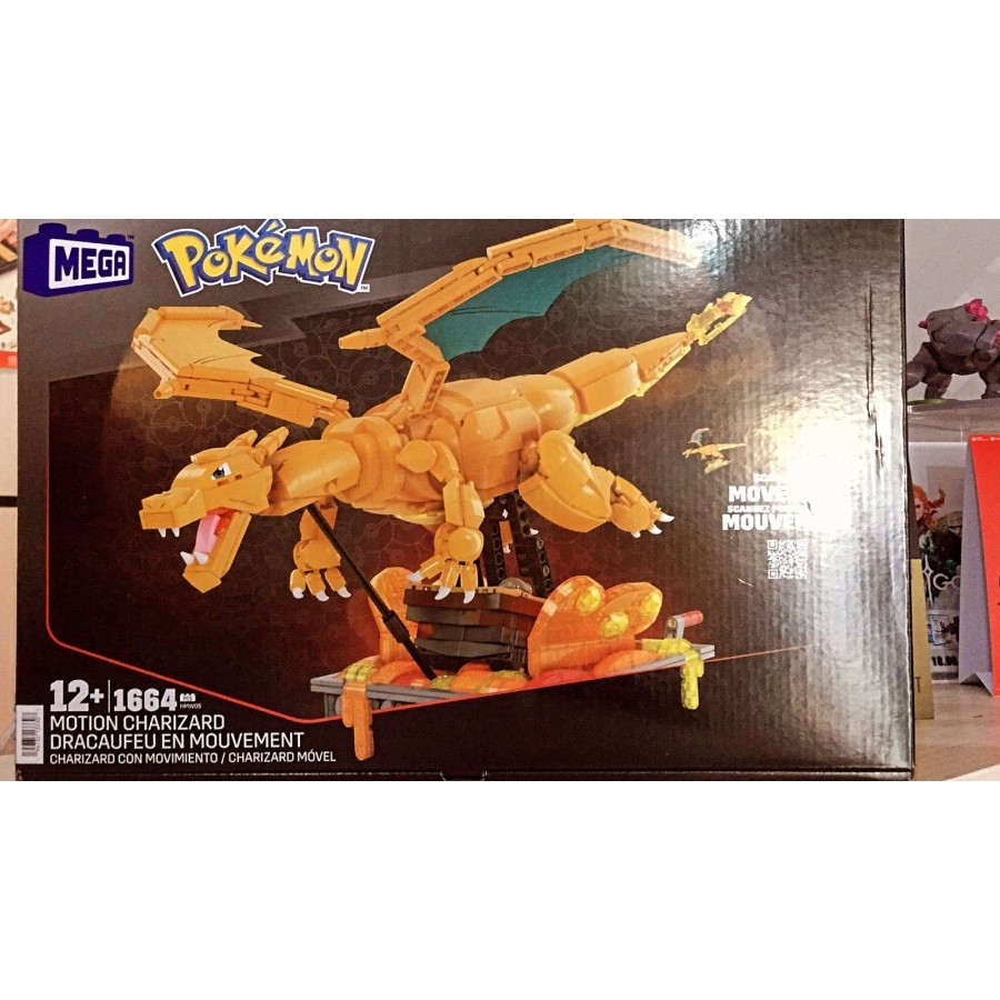 Pokemon Mega Bloks Kinetic Motion Charizard Block Brick Stacking HGC23 ...