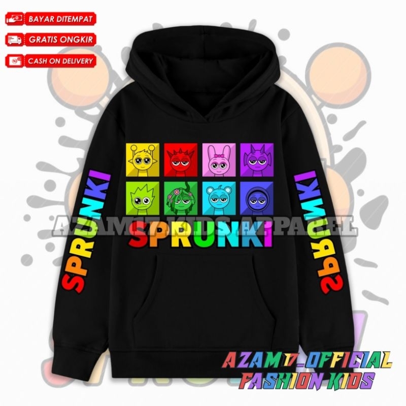 เสื้อแจ็คเก็ตมีฮู้ดเด็ก Sprunki ตัวละครทั้งหมด Raddy Oren สีส้ม Simon ...